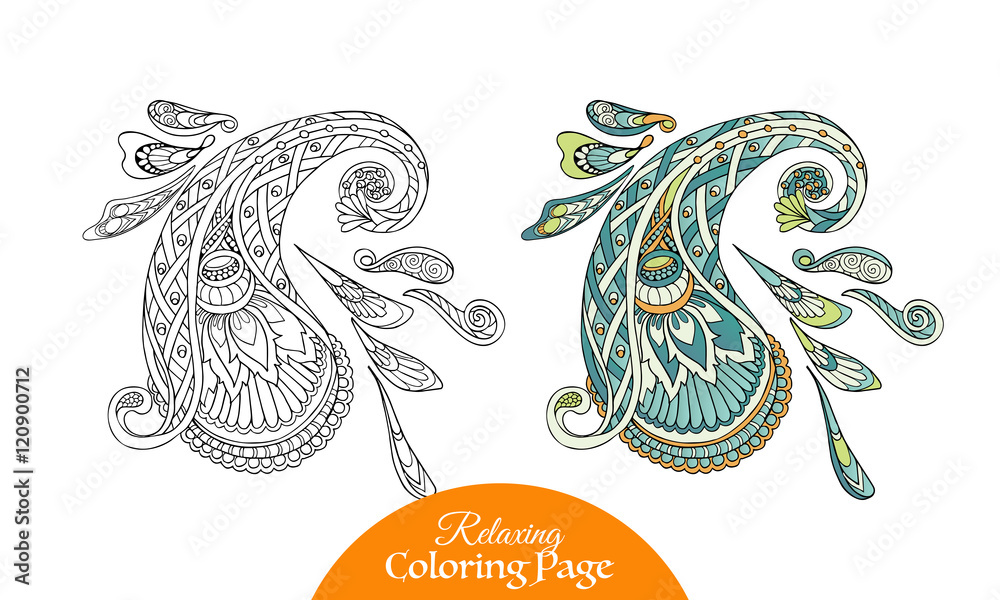 Ethnic Amulet. Coloring book for adult and older children. Color Stock ...