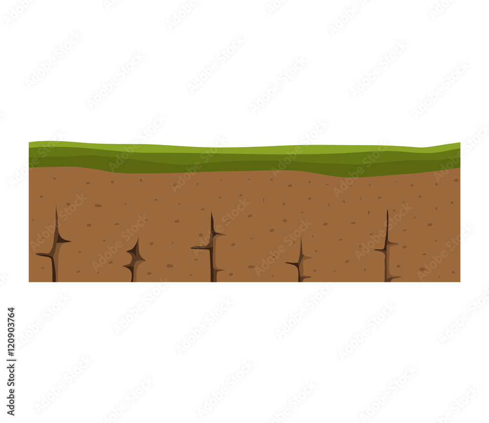 Illustration of cross section ground slice isolated on white background ...