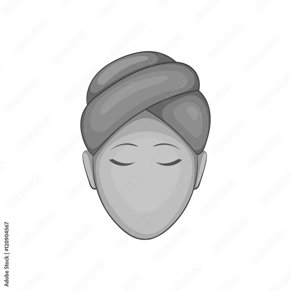 Face of girl on Spa icon in black monochrome style isolated on white ...