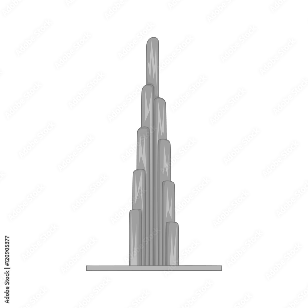 Emirates tower icon in black monochrome style isolated on white ...