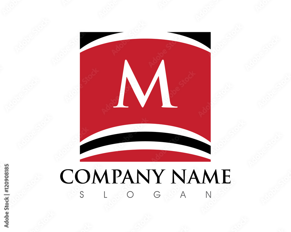 M Letter Square Logo Stock Vector | Adobe Stock