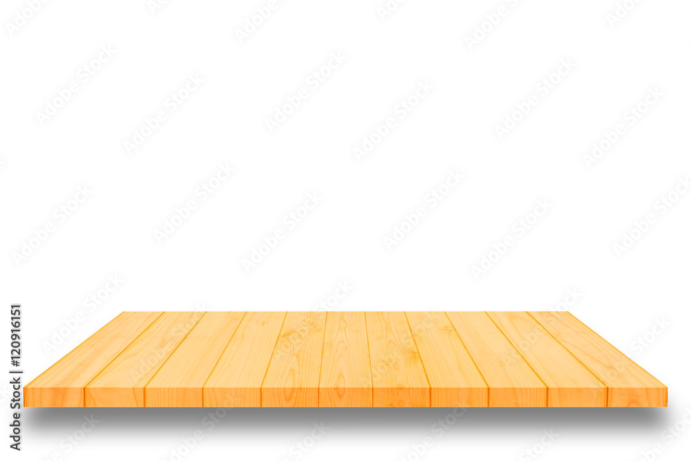 Wooden shelf on white background. Stock Photo | Adobe Stock