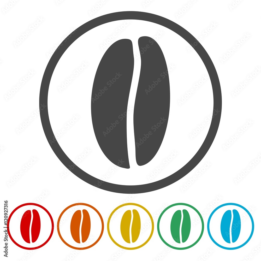 Coffee bean symbols for design. Vector icons Stock-Vektorgrafik | Adobe ...