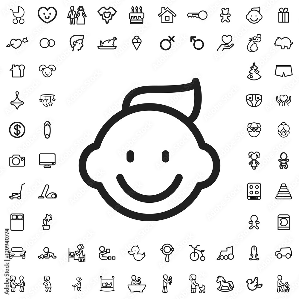 Child face icon illustration Stock Vector | Adobe Stock