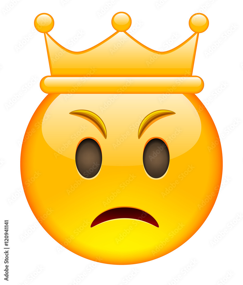 Angry Face with Crown. Angry Emoji with Crown Stock Vector | Adobe Stock