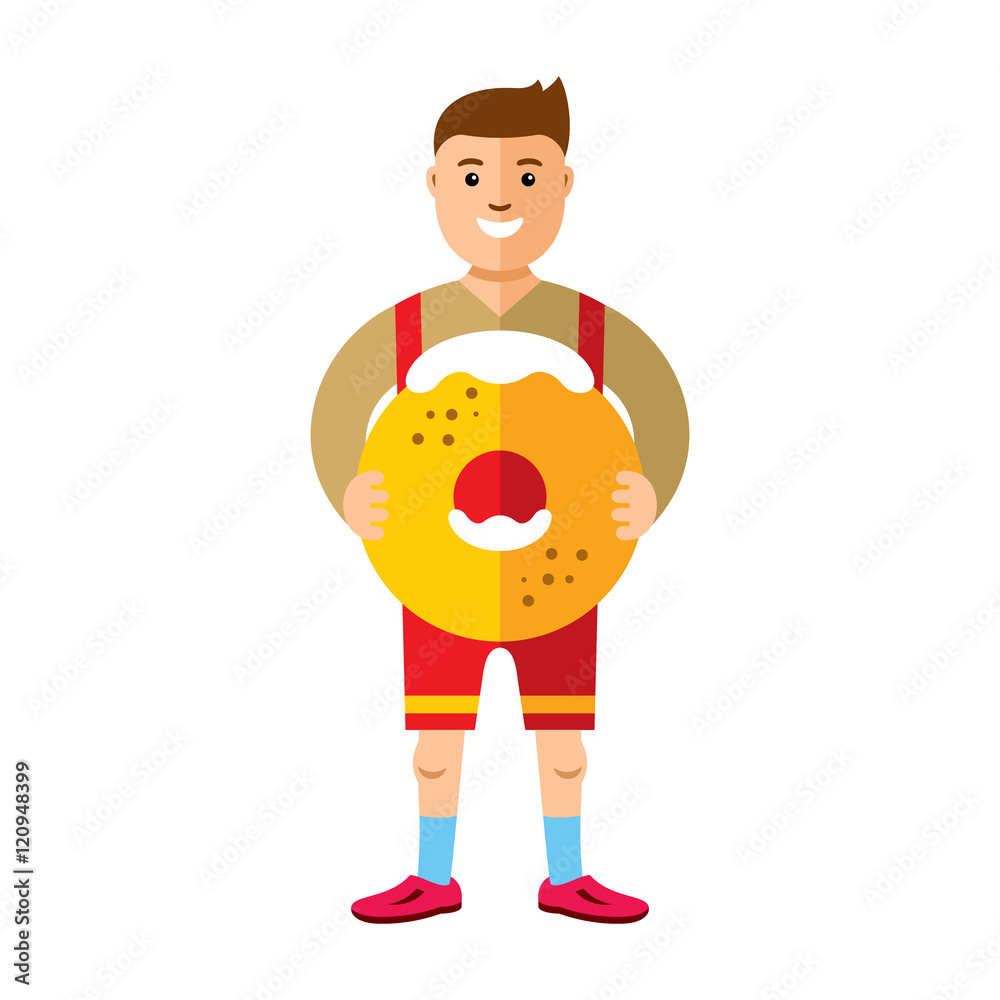 Vector Donut boy. Flat style colorful Cartoon illustration. Stock ...