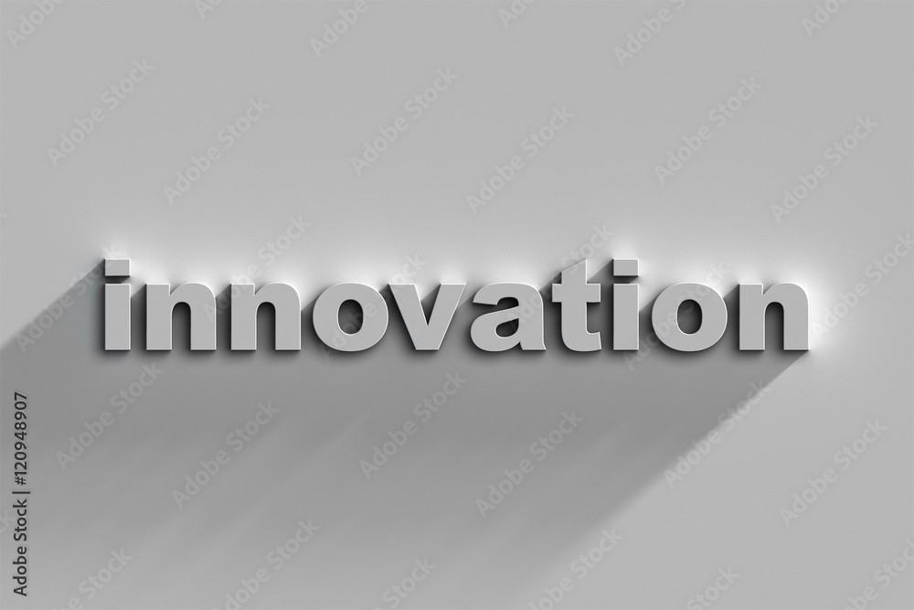 Abstract innovation concept with flat 3d text effect Stock Illustration ...