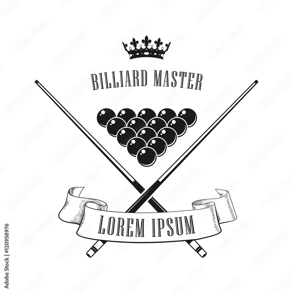 Logo for the billiard club. Sign, icon. Vintage logo for billiard club ...