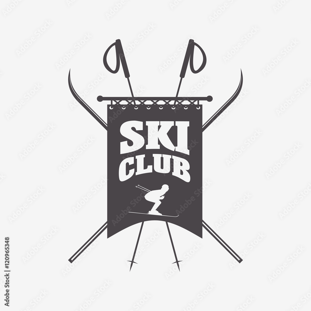 Ski resort logo, emblem, label or badges vector element. Stock Vector ...