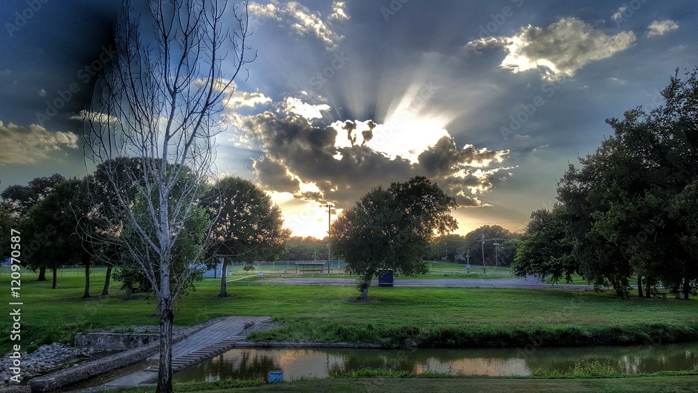 Park sunset Stock Photo | Adobe Stock