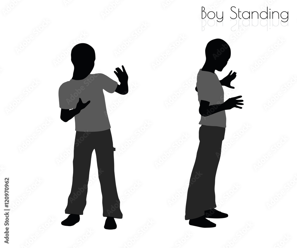 boy in Standing pose on white background Stock-Vektorgrafik | Adobe Stock