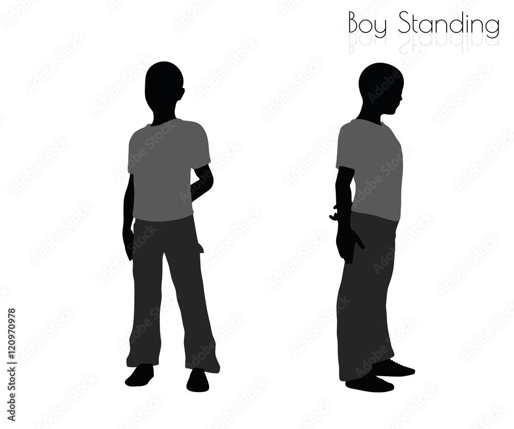 boy in Standing pose on white background Stock-Vektorgrafik | Adobe Stock