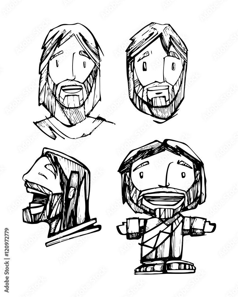 Jesus Christ in a cartoon style Stock Vector | Adobe Stock