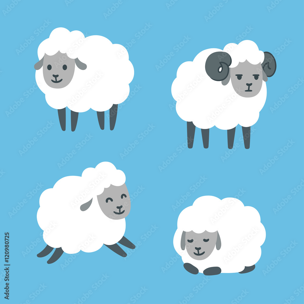 Cartoon sheep set Stock Vector | Adobe Stock