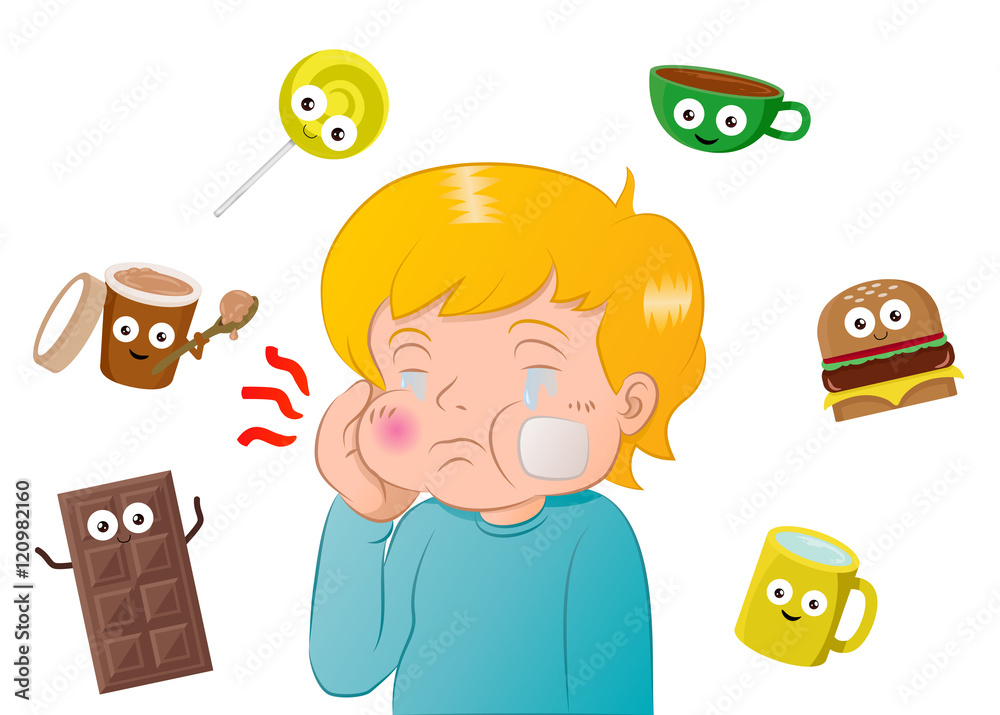 boy had a toothache Stock Illustration | Adobe Stock