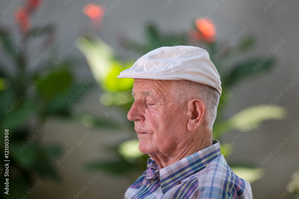 Old man napping Stock Photo | Adobe Stock