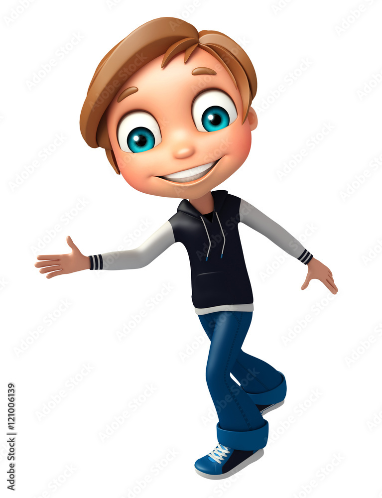 Kid boy with Running pose Stock Illustration | Adobe Stock