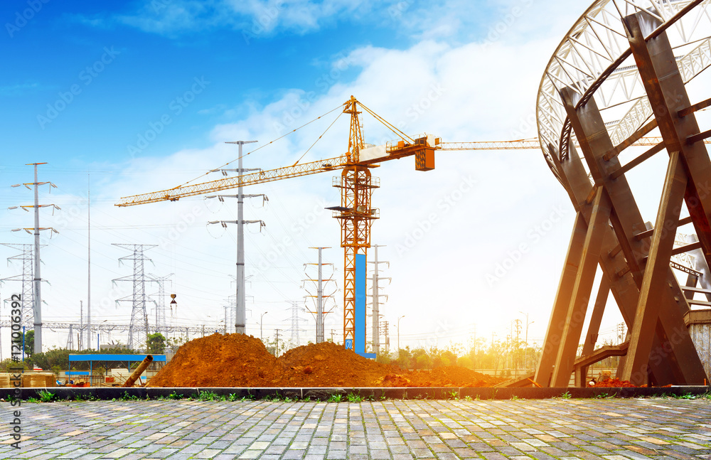 Stadium construction site Stock Photo | Adobe Stock