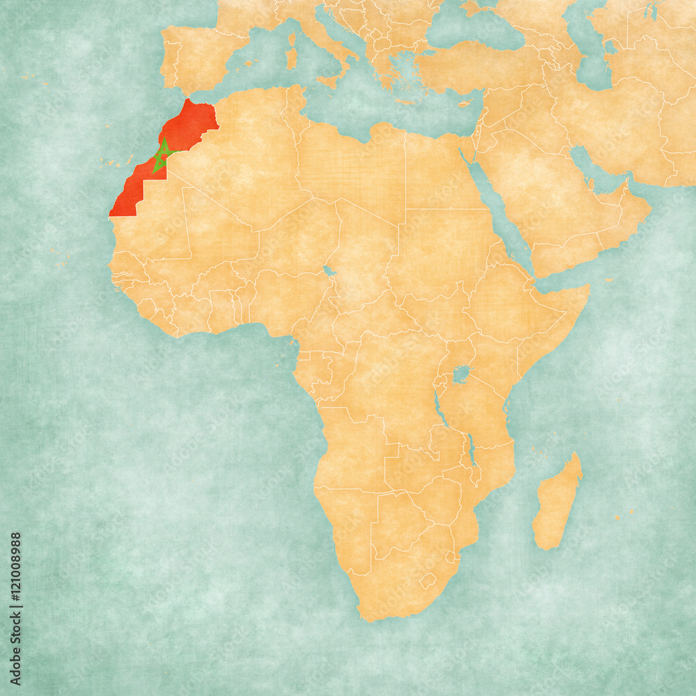 Poster Map of Africa - Morocco – Wall Art | UkPosters