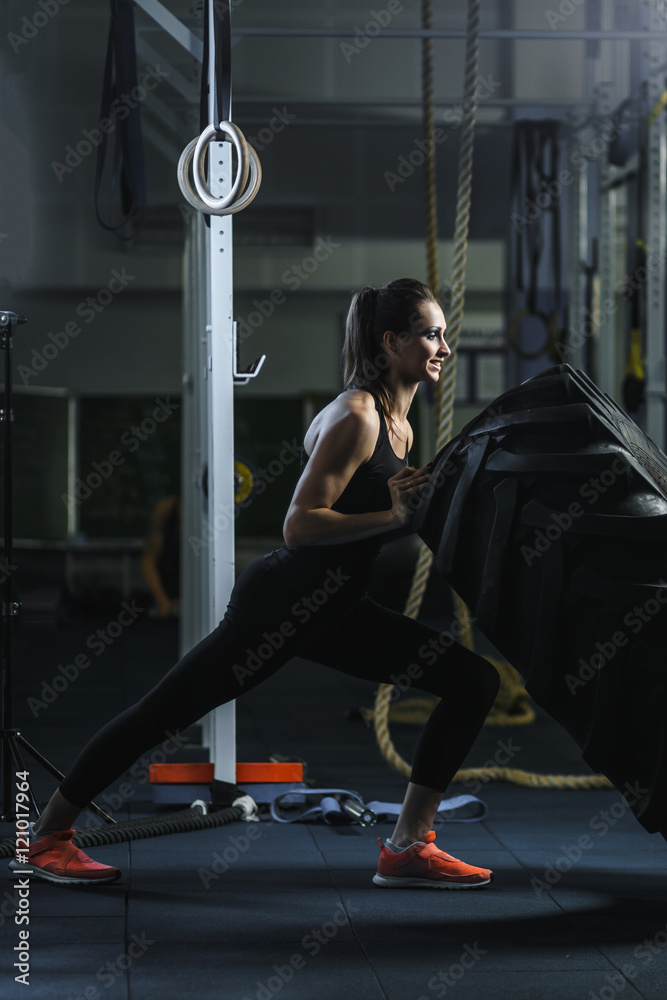 Concept: power, strength, healthy lifestyle, sport. Powerful attractive ...