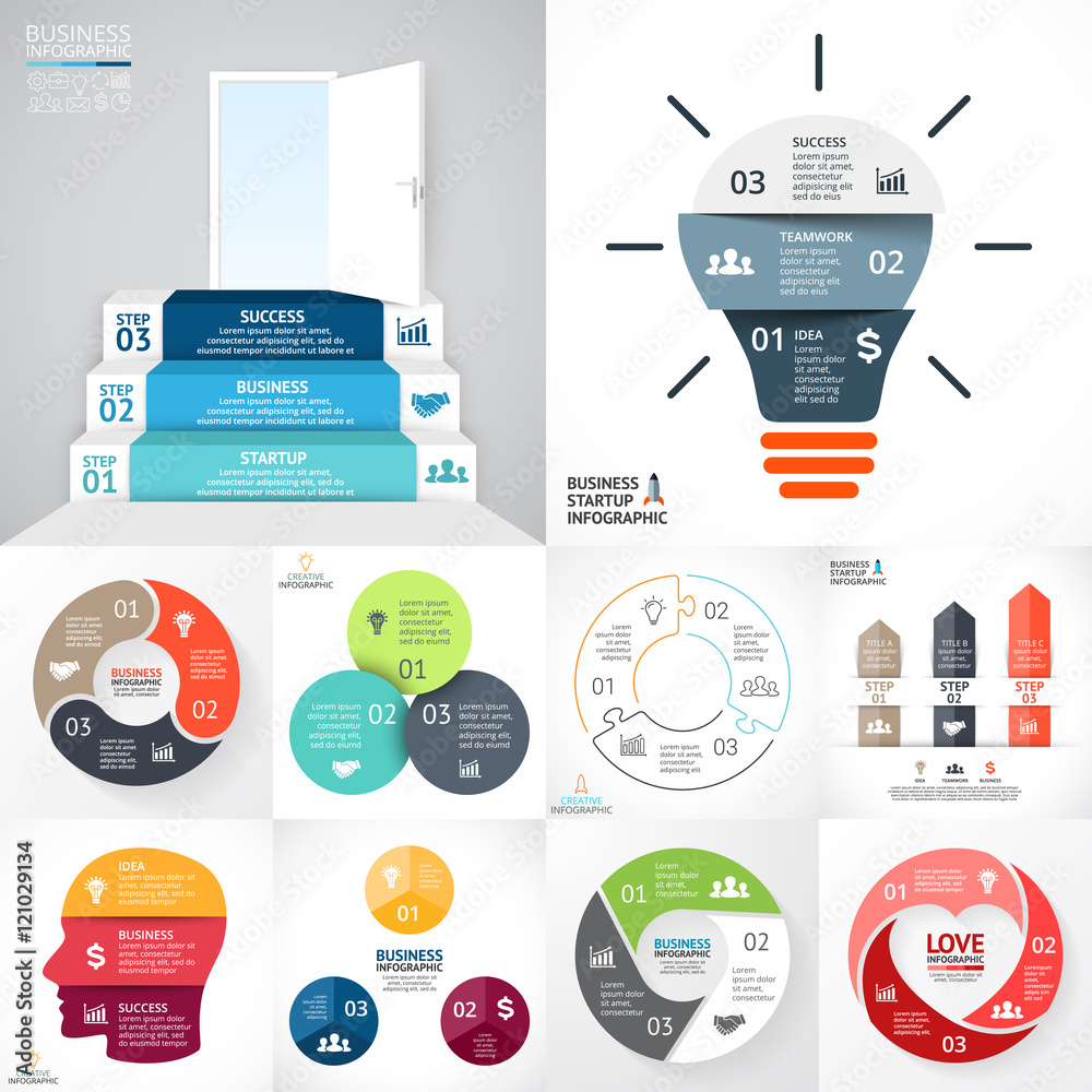 Vector circle infographic set. Business diagrams, arrows graphs ...
