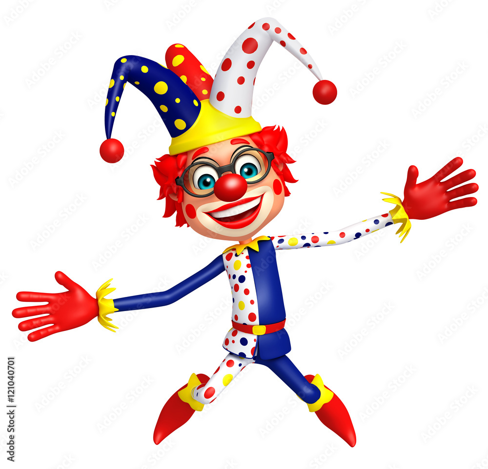 Clown with Jumping pose Stock Illustration | Adobe Stock