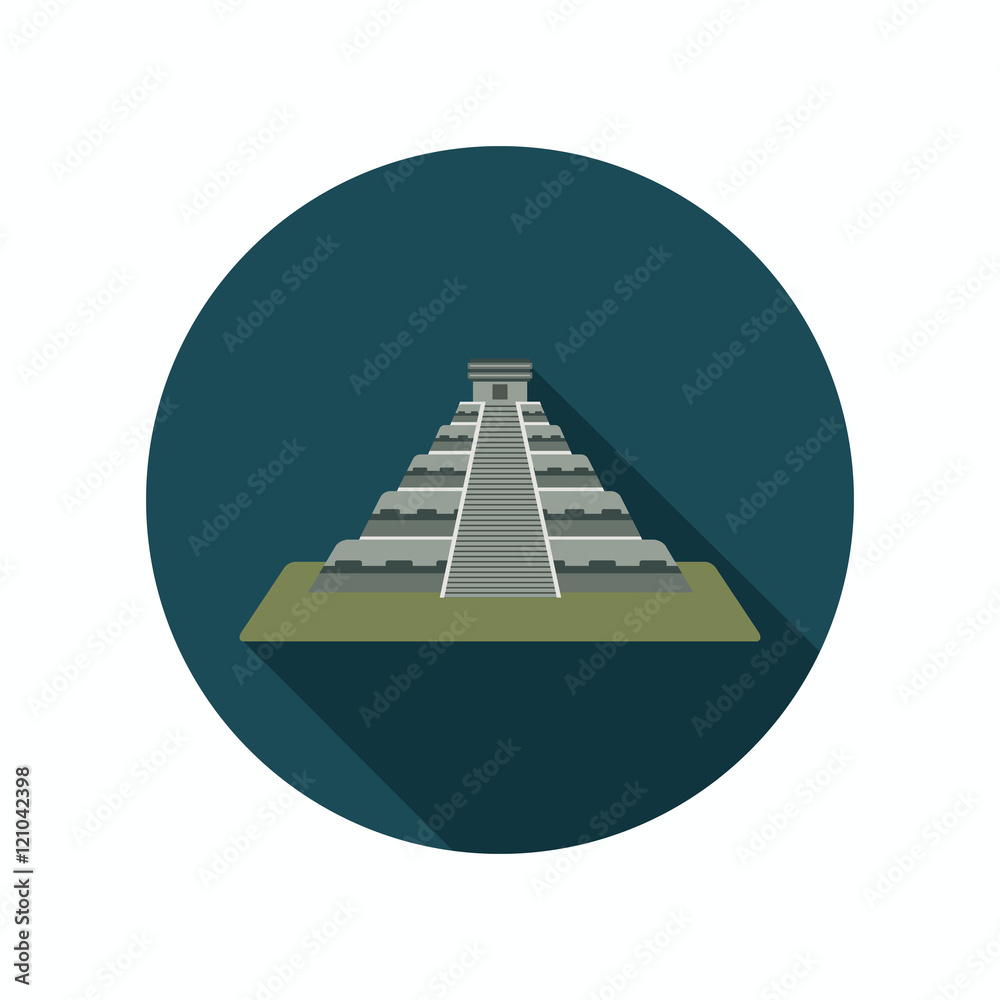 Aztec temple color icon. Flat design vector de Stock | Adobe Stock