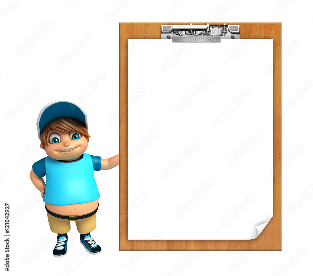 kid boy with Exam pad Stock Illustration | Adobe Stock