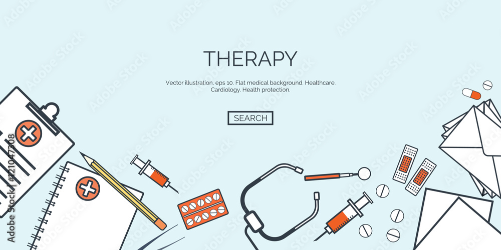 Vector illustration. Flat medical background. Health care,first aid ...