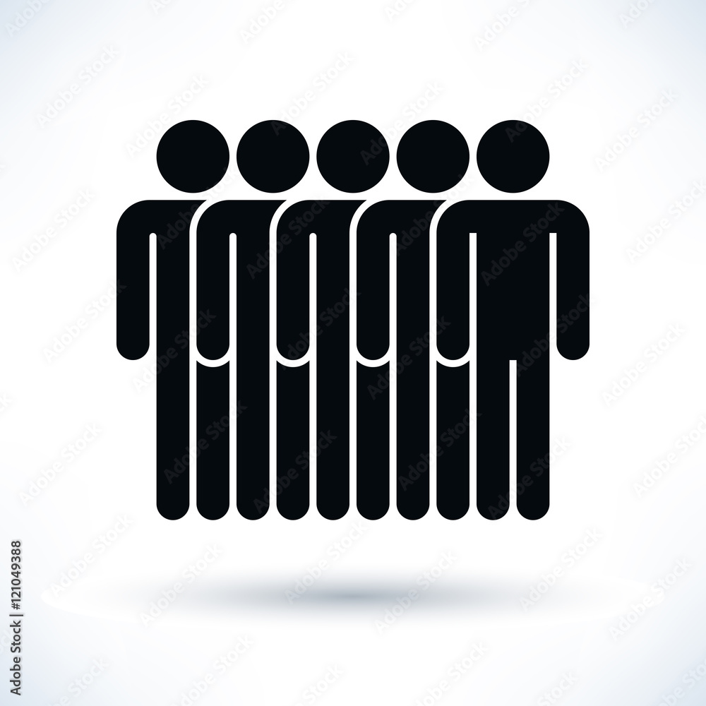 Black five people man figure with drop shadow Stock Vector | Adobe Stock