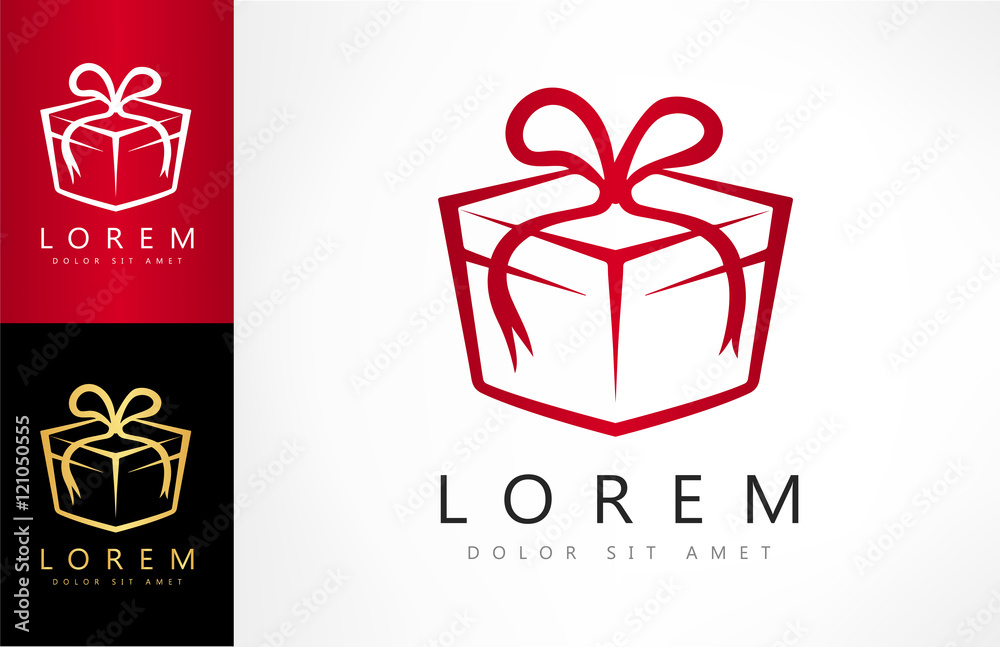 gift box logo Stock Vector | Adobe Stock