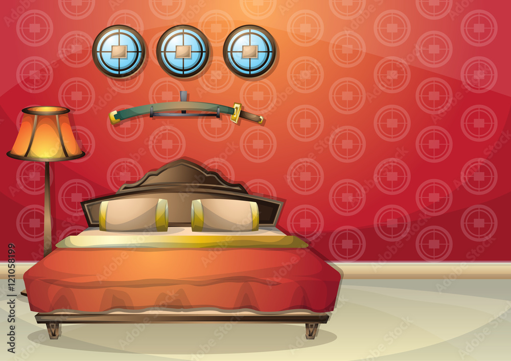 cartoon vector illustration interior chinese room with separated layers ...