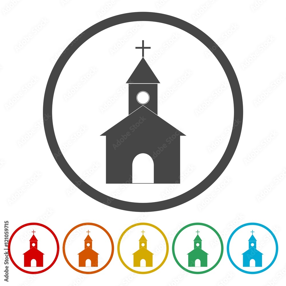Vector set of circle logo - christian church Stock Vector | Adobe Stock