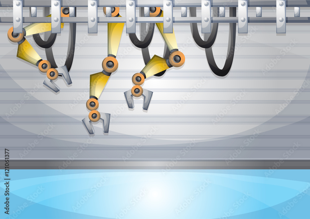 cartoon vector illustration interior factory room with separated layers ...