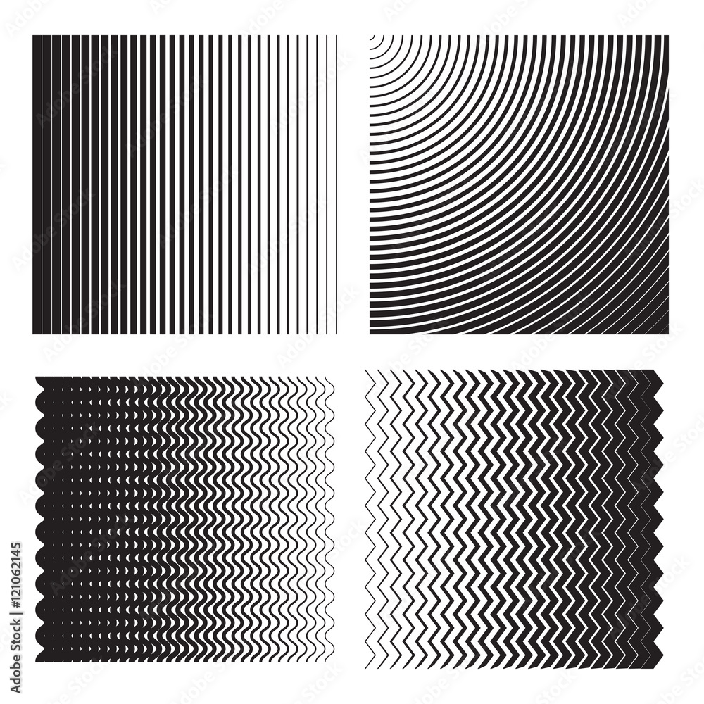 Line halftone (gradient) effects. Templates for backgrounds and ...