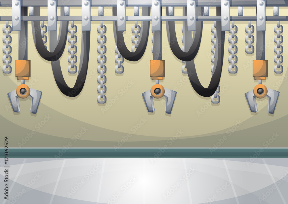 cartoon vector illustration interior factory room with separated layers ...