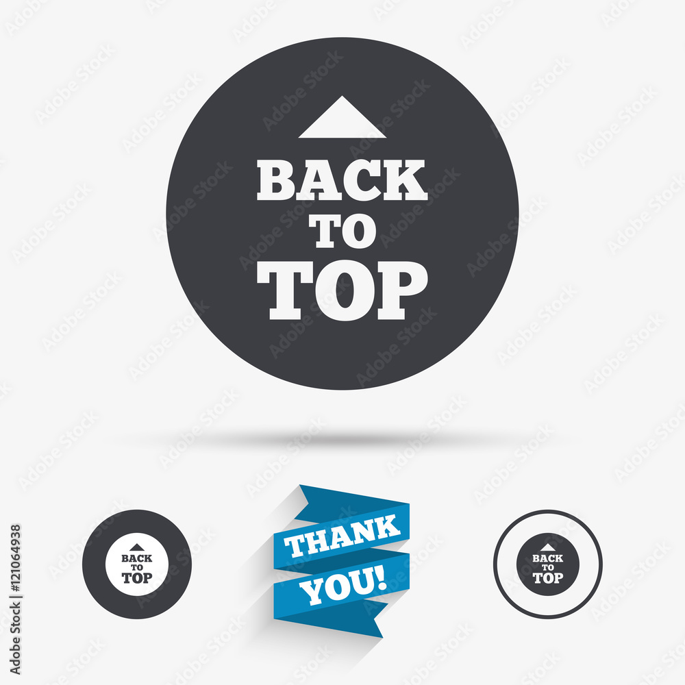 Back to top arrow sign icon. Scroll up symbol. Stock-Vektorgrafik ...