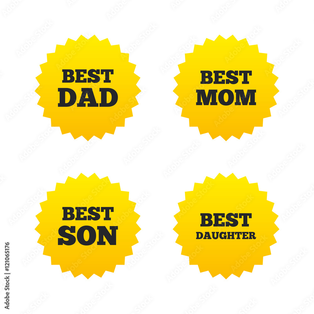 Best mom and dad, son, daughter icons. Stock Vector | Adobe Stock