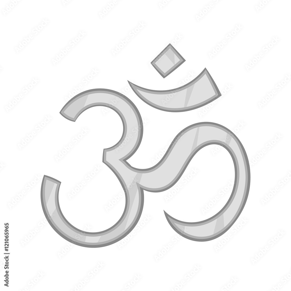 Om sign icon in black monochrome style isolated on white background ...