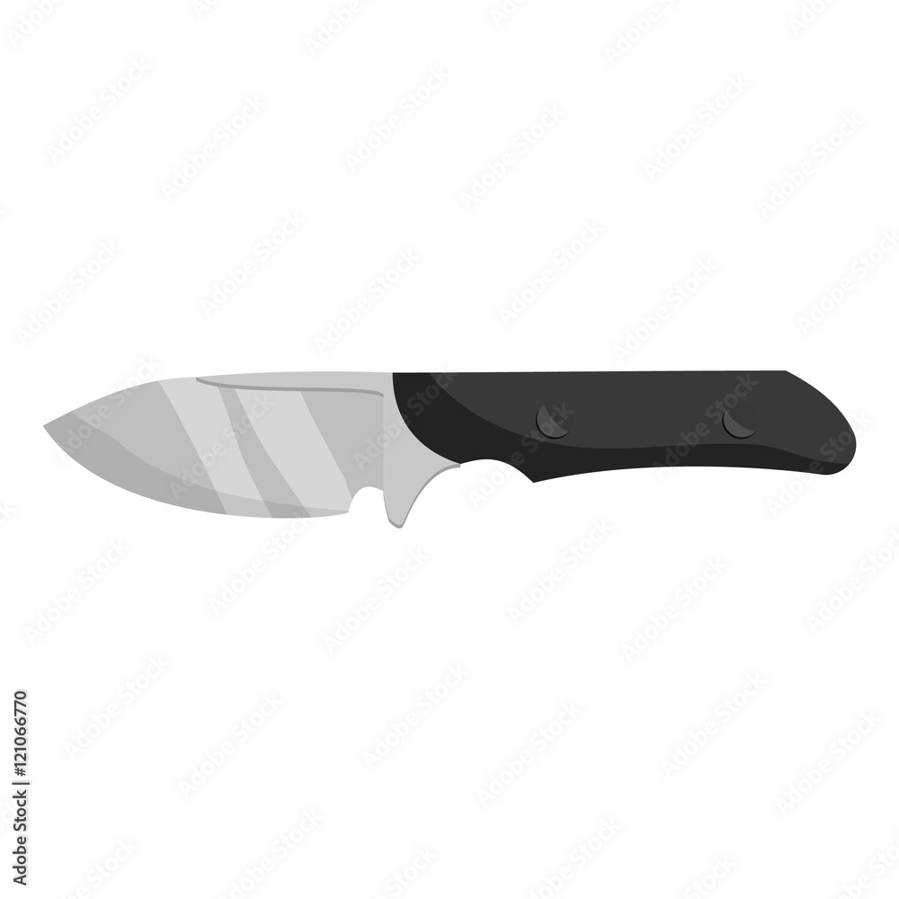 Hunting knife icon in black monochrome style isolated on white ...