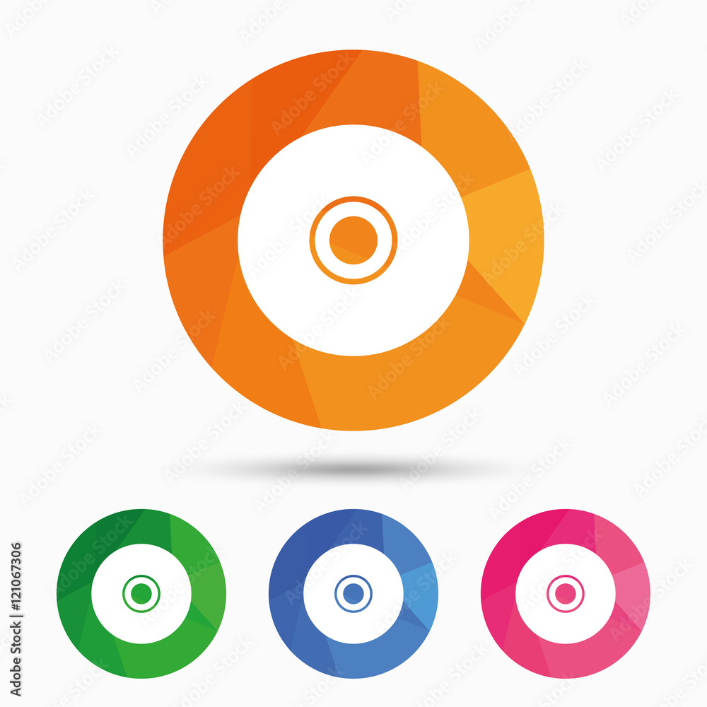 CD or DVD sign icon. Compact disc symbol. Stock Vector | Adobe Stock