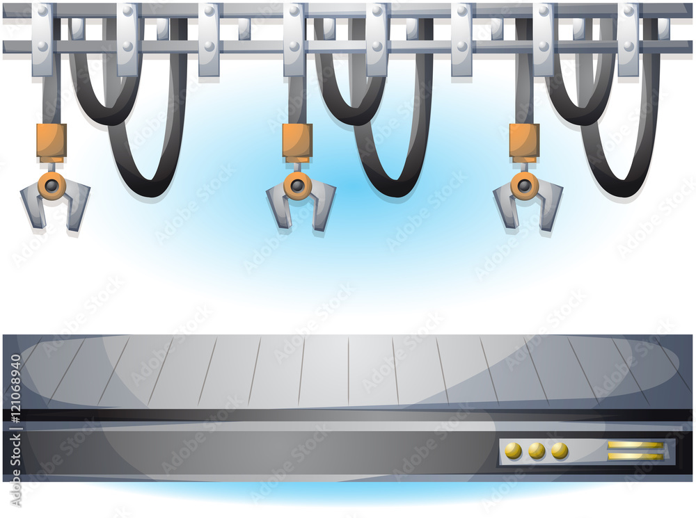 cartoon vector illustration interior factory room with separated layers ...