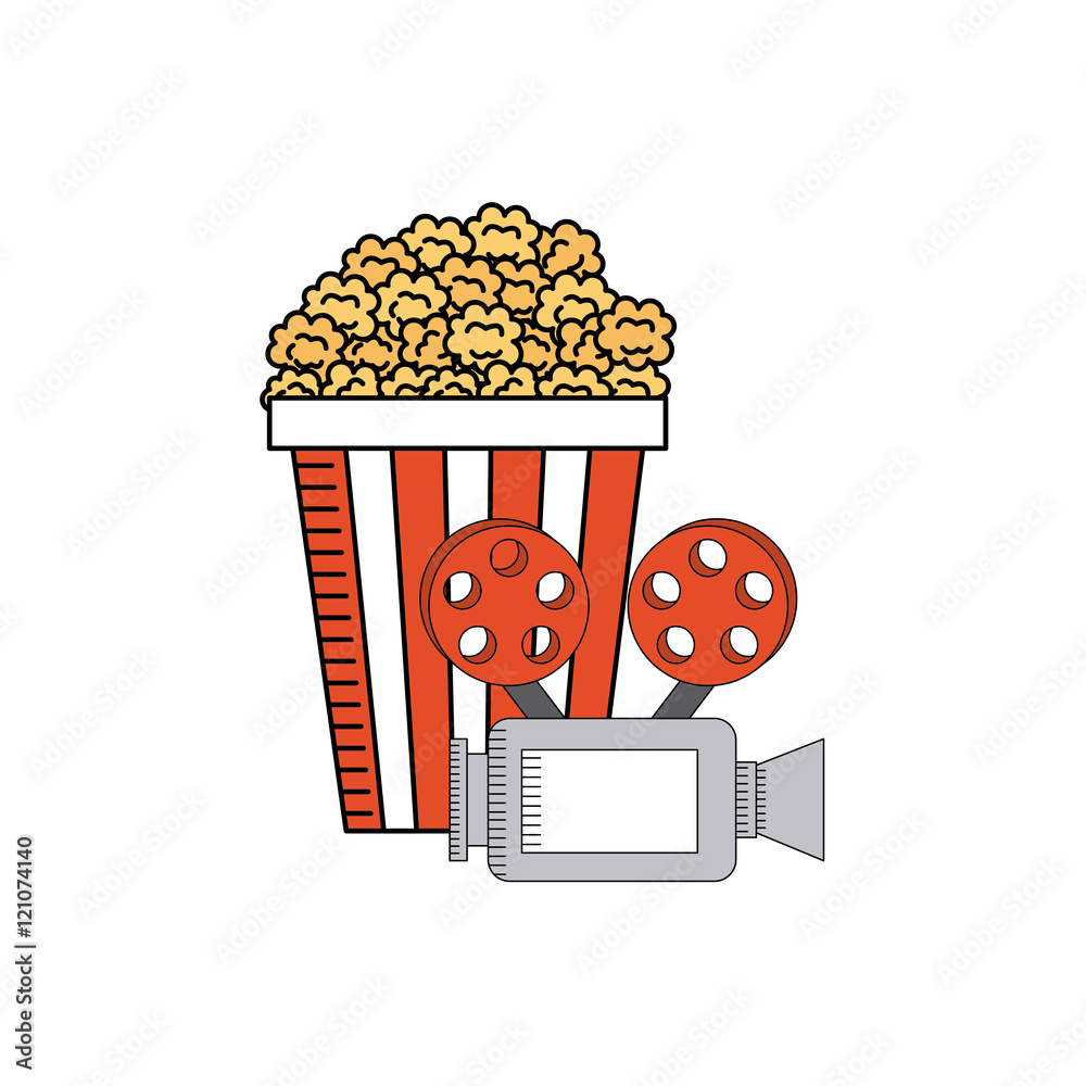 pop corn with cinema icon vector illustration design Stock Vector ...