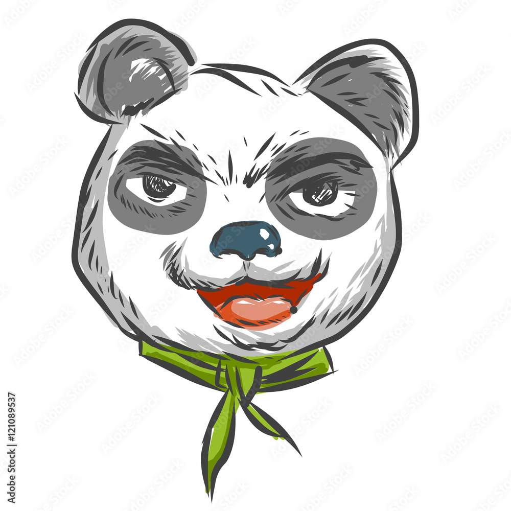 Bad Panda cartoon sketch Stock Vector | Adobe Stock