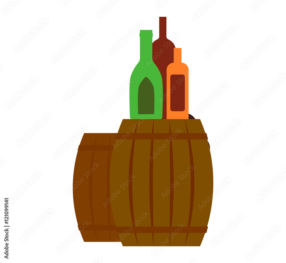Wooden oak barrel isolated on white background. Beer barrel old wood ...