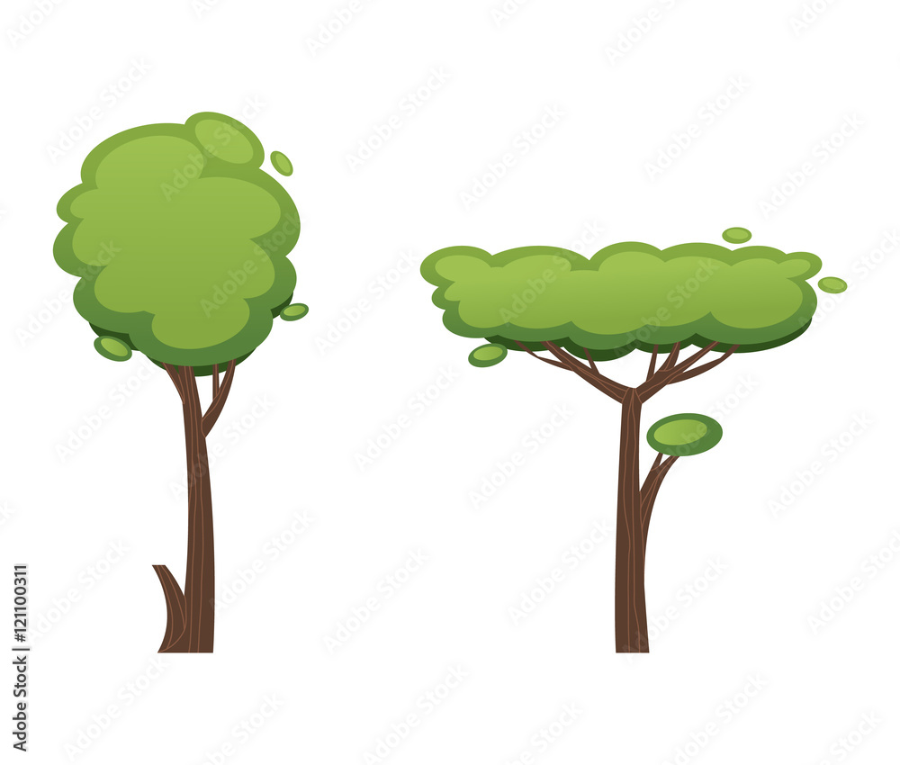 Cartoon tree vector illustration Stock Vector | Adobe Stock