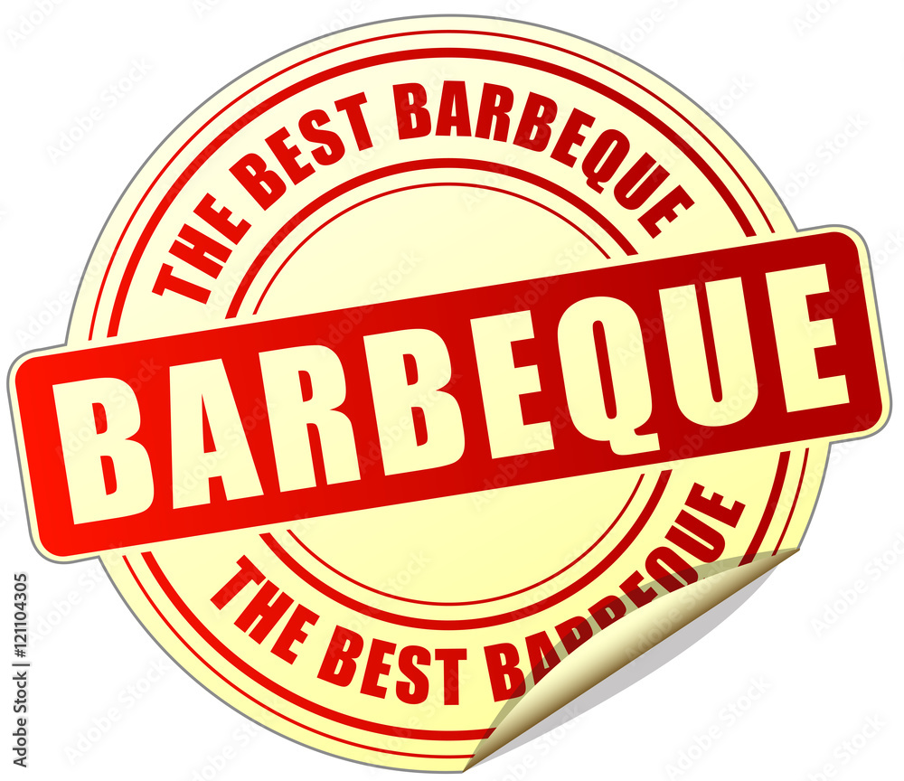 barbeque sticker on white background Stock Vector | Adobe Stock