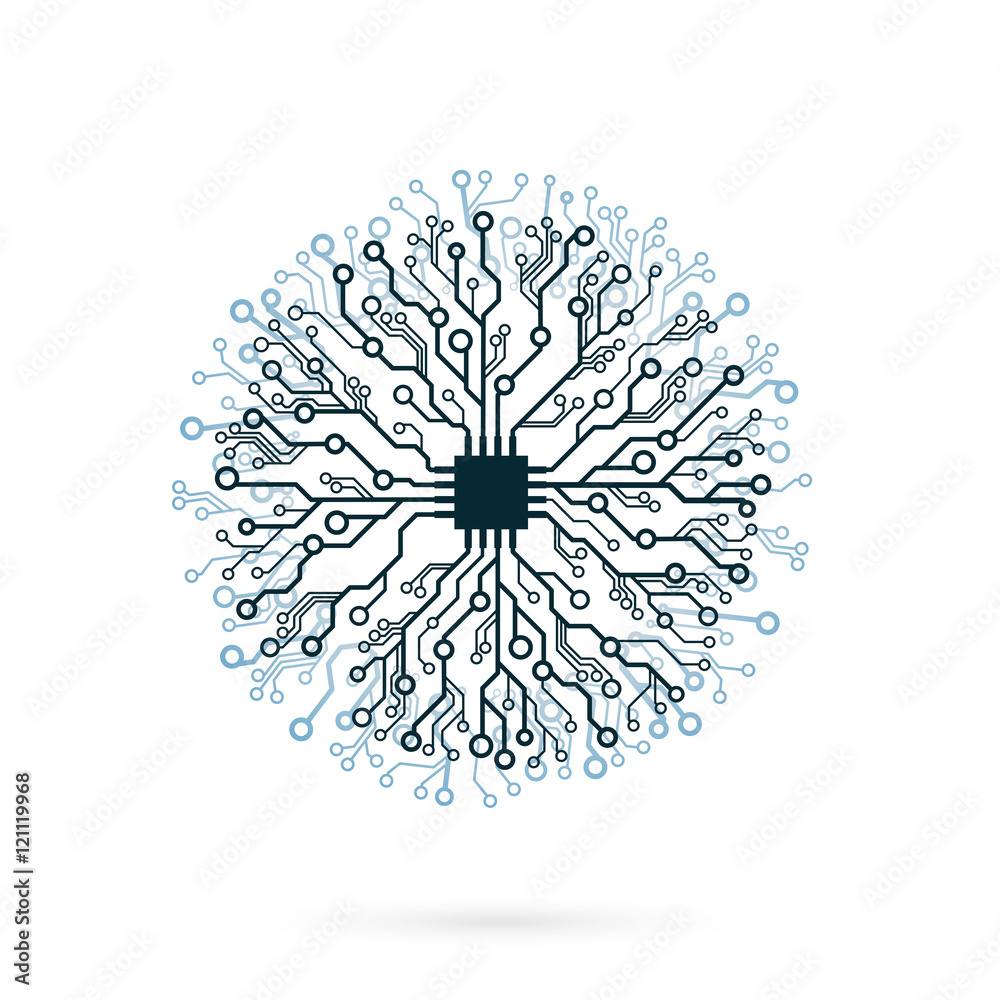 Vector abstract circuit board circle Stock Vector | Adobe Stock