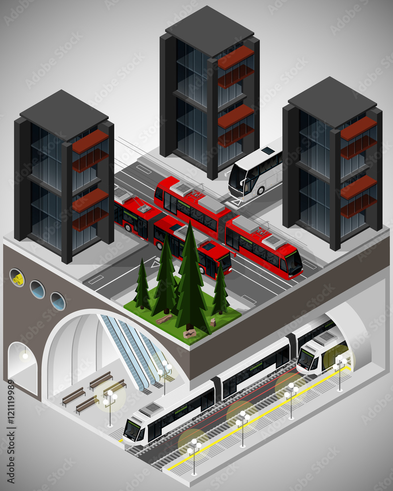 Vector isometric illustration of an element of urban infrastructure ...