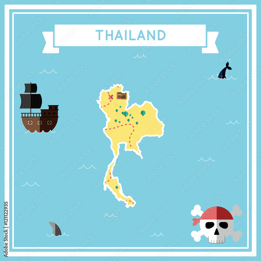 Thailand Map Cartoon